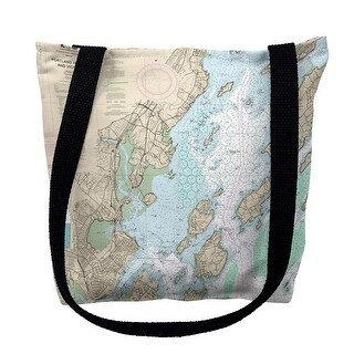 Portland Harbor and Vacinity, ME Nautical Map Medium Tote Bag 16x16 ...