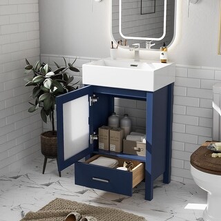 20-Inch Bathroom Vanity with Ceramic Sink and Ample Storage,Space ...