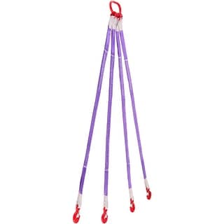 UIMOSO Lifting Sling Straps, Four Leg Polyester Bridle Sling with Hooks ...