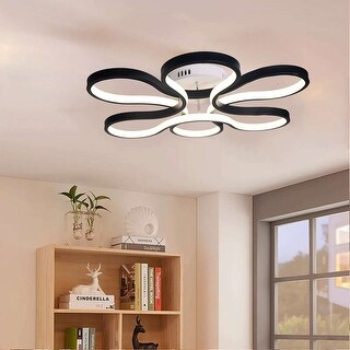 Modern LED semi flush mount ceiling light in Aluminium - Bed Bath ...