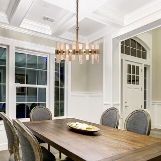 40 in. Linear Modern Chandelier 16-Light Brass Sputnik Chandelier with ...