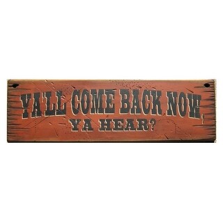 Cowboy Signs Wood Wall Hanging Ya'll Come Back Rusty Red Black - Bed ...