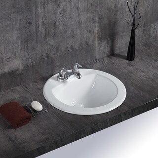Ingrid Rupert Drop-in Ceramic Basin Sink, Glossy White - Bed Bath ...