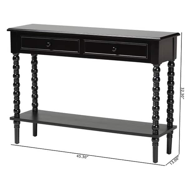 Malinda Classic Wood 2-Drawer Console Table with Spindle Legs - Bed ...