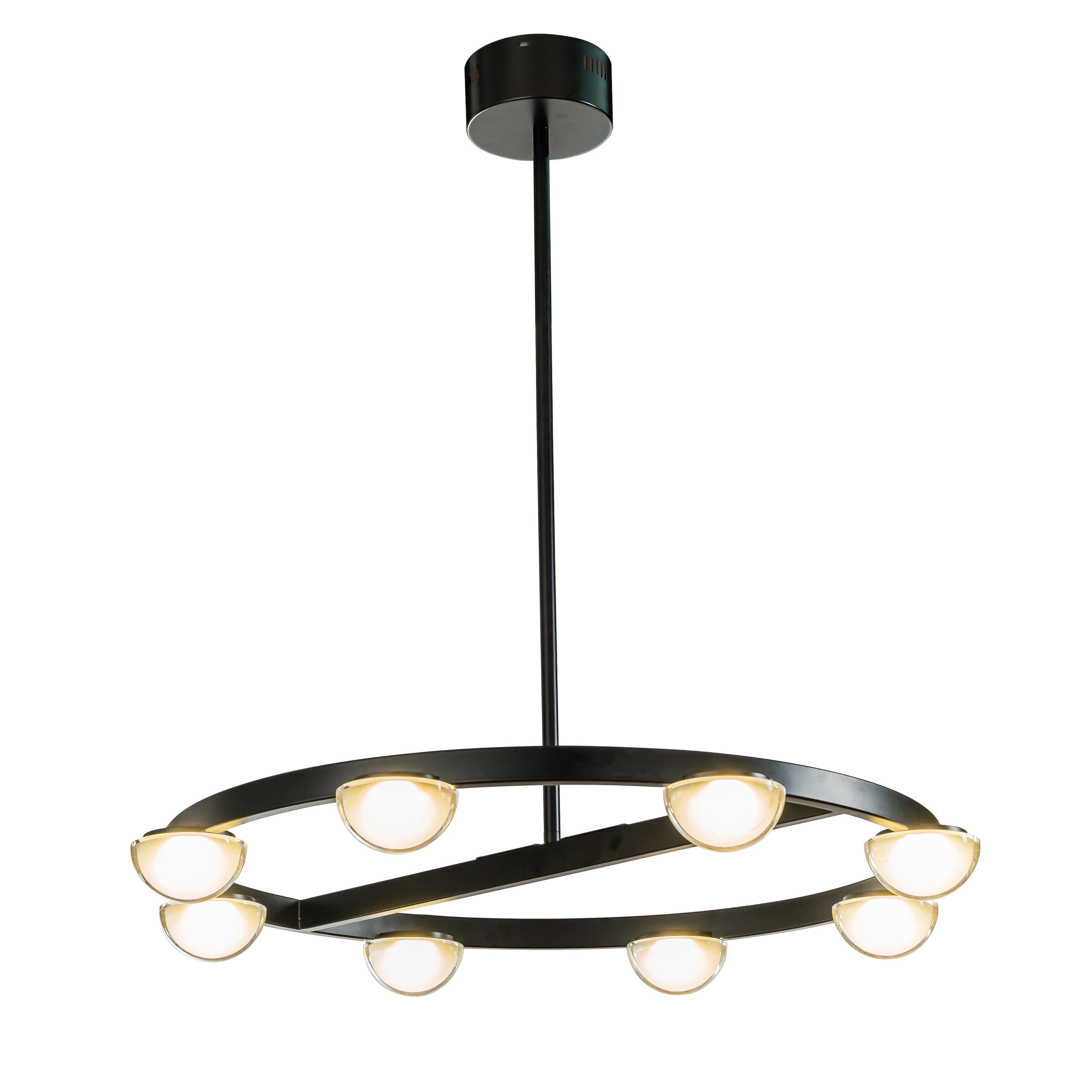 8-Light Modern Contemporary Circle Integrated LED Chandelier With ...