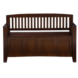 Slatted Back Storage Bench - 50" - Walnut Brown - Bed Bath & Beyond ...