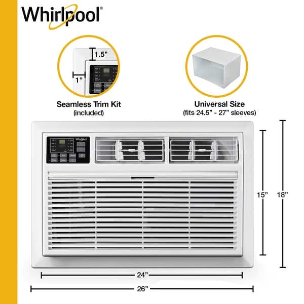 Whirlpool 10,000 BTU 230V Through-the-Wall Air Conditioner with Remote ...