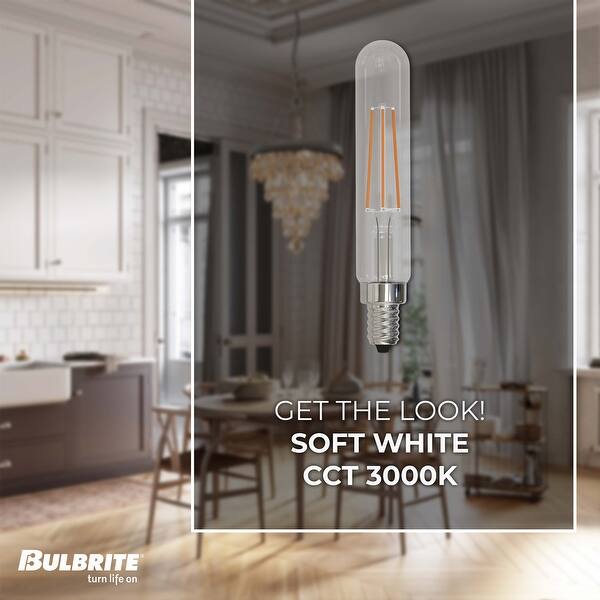 Bulbrite LED Filament Pack of (4) 4.5 Watt Dimmable T8 Light Bulb with ...