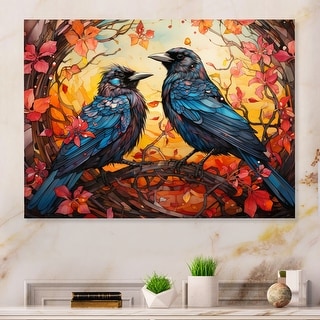 Designart "Crow Crowed Sovereigns" Animals Metal Wall Art Prints - Bed ...