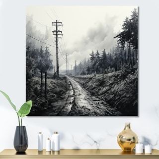 Designart "Analytic Drawing Of A Power Lines I" Power Lines Wall Art ...