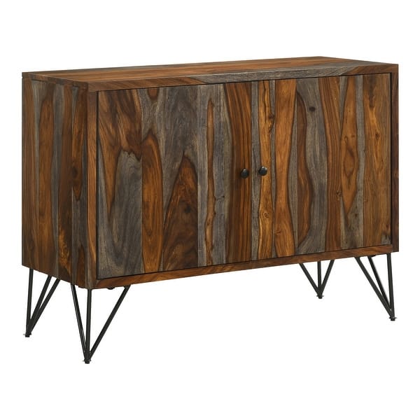 40 Inch Rustic Sideboard Cabinet Console, 2 Doors, Brown and Smooth ...