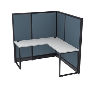 L-Shaped Privacy Cubicle With Desk Powered Office Cubicle 5x5x65"H ...