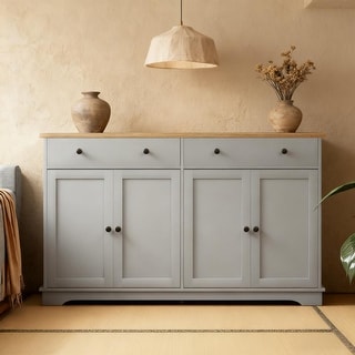 Buffet Cabinet With Storage Drawers Nordic Style Sideboard Adjustable ...