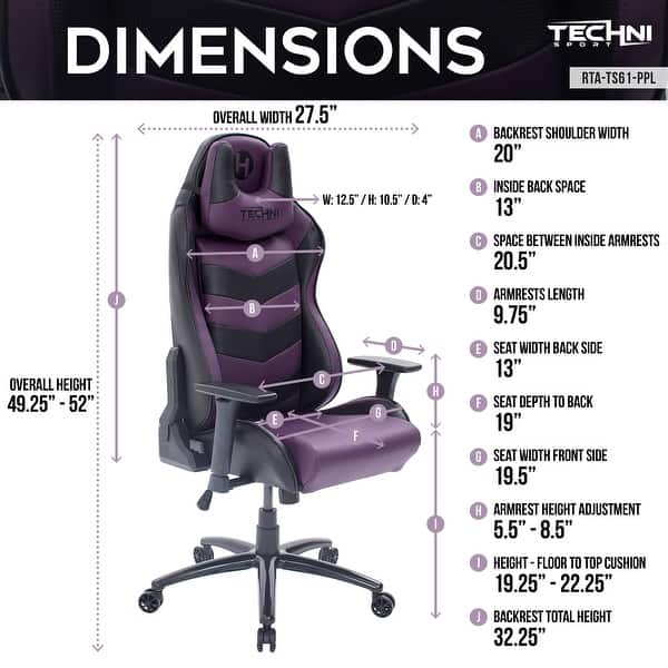 Techni Sport TS-61 3D armrests Ergonomic High Back Racer Style Video ...