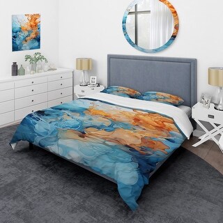 Designart "Aqua Dream rush flow 1" Abstract Collages Bedding Cover Set ...