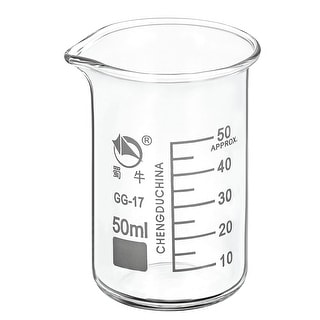50ml Tall Form Glass Beaker, 3.3 Borosilicate Graduated Lab Measuring ...