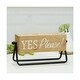 Wooden flip sign "Yes Please" - (WxHxL): 11.50 x 6.00 x 6.00in - Bed ...