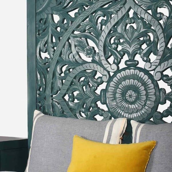 Dynasty Carved Indian Solid Wood Bed Frame - Bed Bath & Beyond - 34810690