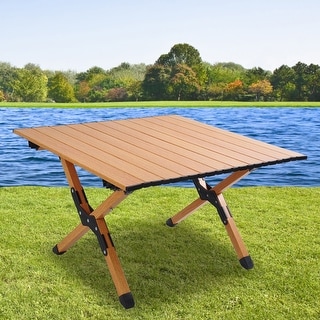 JASIWAY Portable Picnic Table with Folding Solid X-shaped Frame - Bed ...