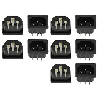 10 Pcs Bent 3 Terminals IEC320 C14 Power Inlet Plug Socket - Bed Bath ...