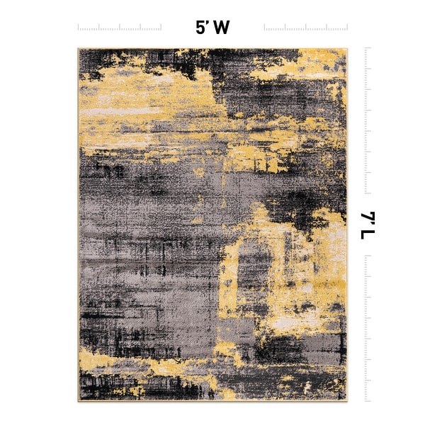 World Rug Gallery Modern Abstract Design Black Area Rug - Bed Bath ...