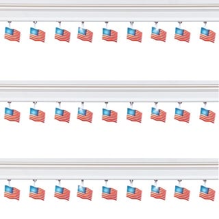 Set of 10 Patriotic American Flag String Lights - 7.750 x 4.500 x 4.100 ...
