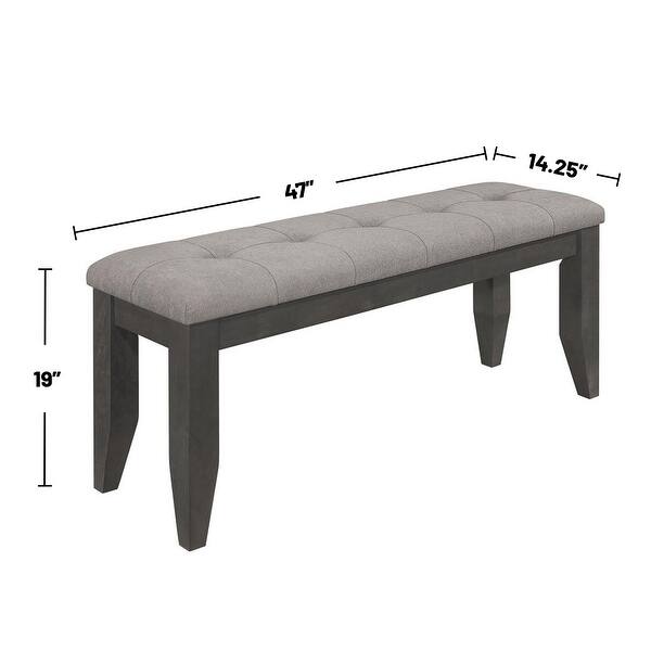 Fabric Upholstered Dining Bench in Dark Grey Finish - Bed Bath & Beyond ...