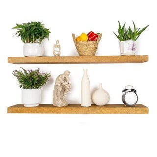Wood Floating Shelves 36 inch, Wide Rustic Wooden Wall Shelves ...