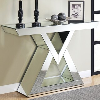 Glamorous Contemporary Design Mirrored Accent Console Table - Bed Bath ...