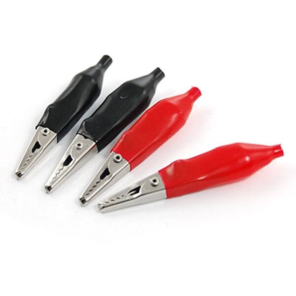 4 Pcs 45MM Alligator Clip Clamp Test Testing Probe - Black, Red - Bed ...