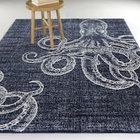 Octavius Coastal Octopus Area Rug - On Sale - Bed Bath & Beyond - 37906255