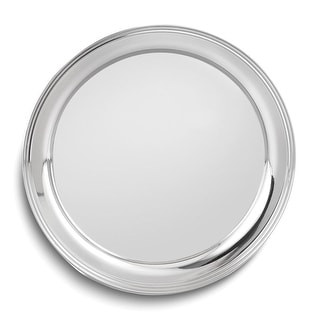 Curata Elegance Stainless Steel 17 Inch Round Serving Tray - Bed Bath ...