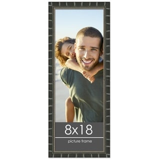 8x18 Bamboo Black Complete Wood Picture Frame with UV Acrylic, Foam ...