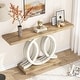55 inches Console Table with Geometric Base - Bed Bath & Beyond - 37198244