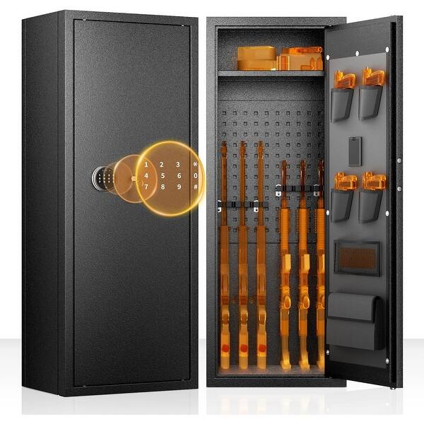 10-12 Gun Rifle Safe Cabinet for Home Rifle and Pistols with Adjustable ...