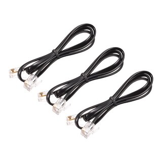 Phone Extension Cord Telephone Cable Phone Line Cord RJ11 6P4C Plugs ...