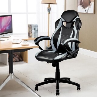 Costway Executive Race Car Style Chair High Back Bucket Seat Gaming ...