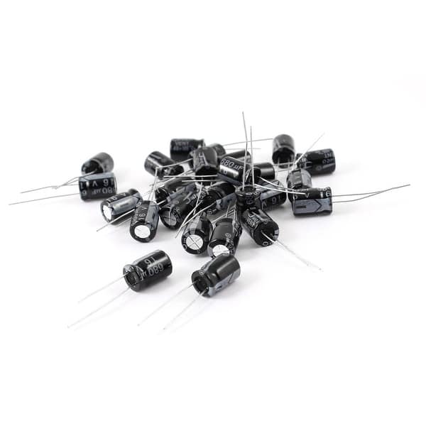 25 Pcs 680uF 16V 105C Radial Electrolytic Capacitors Black 8mm x 12mm ...
