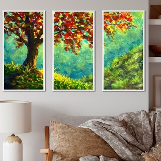 Designart "Autumn Colored Forest Treescape XXVIII" Farmhouse Framed ...