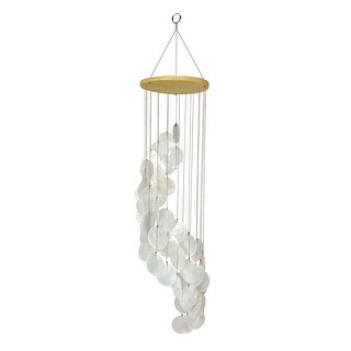 White Capiz Shell Wind Chime, 29", Coastal Patio Garden Decor - Bed ...