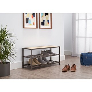 TRINITY 3-Tier | 36x13x18 | Shoe Bench | Bronze Anthracite - Bed Bath ...