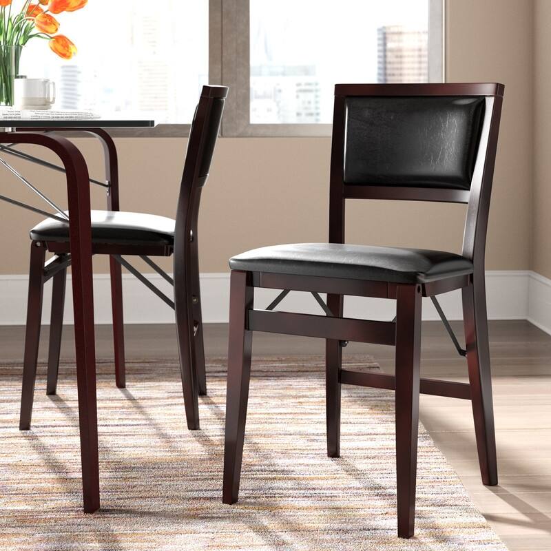 Linon Porch & Den Aldersey Espresso Folding Chair with Dark Brown Seat ...