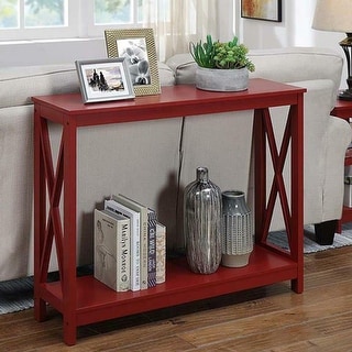 Convenience Concepts Console Table in Red Wood Finish - 54 x 84 - Bed ...