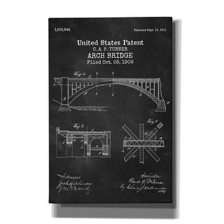 Epic Graffiti 'Arch Bridge Blueprint Patent Chalkboard' Canvas Wall Art ...