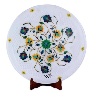 Handmade Natural Harmony Marble inlay decorative plate (India) - Bed ...