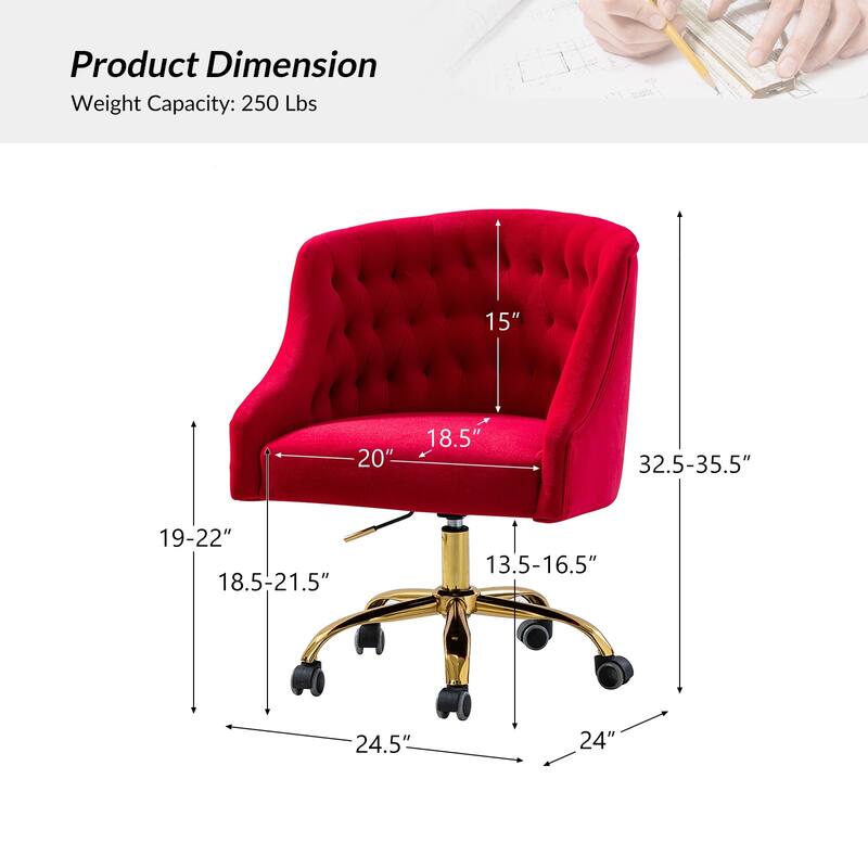 Lydia Velvet Task Chair - Overstock - 29126365