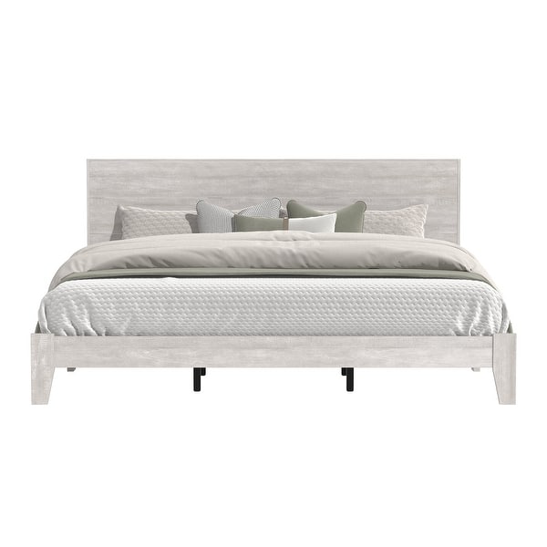 GALANO Layton Wood Frame King Platform Platform Bed with Headboard - On ...