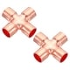 2pcs 1/2 Inch ID Copper Cross Pipe Fitting 4 Way Copper End Feed Equal ...