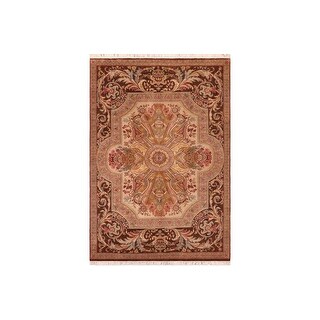 Pak-Persian Firdous Brown Taupe Wool Rug - 5'11 x 9'6 - 5'11" x 9'6 ...