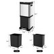 9-Gallon 3-Bucket Kitchen Trash Can with Lid in Stainless Steel - Bed ...